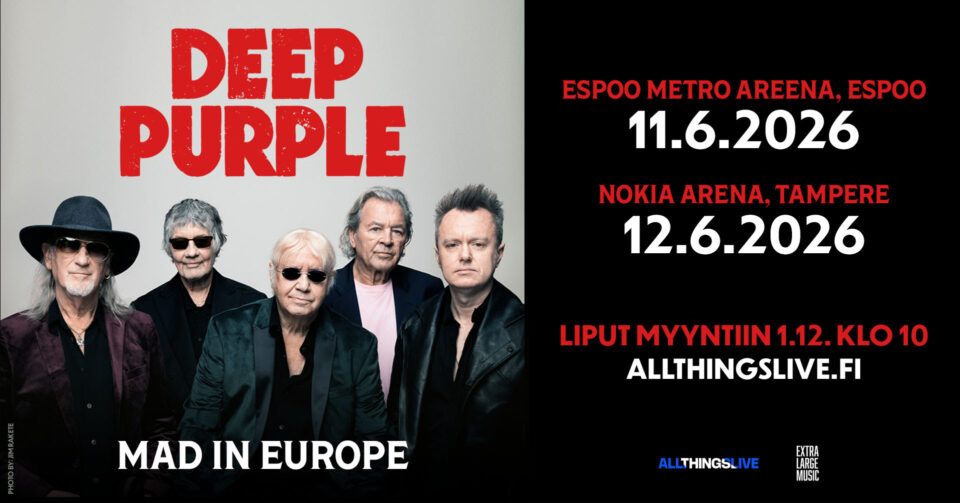 Deep Purple ensi kesänä Espoossa ja Tampereella - Metalliluola